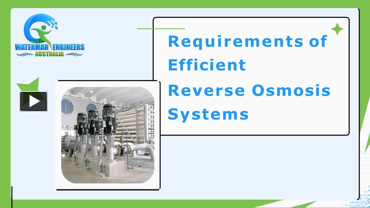 PPT – Requirements of Efficient Reverse Osmosis Systems PowerPoint presentation | free to ...