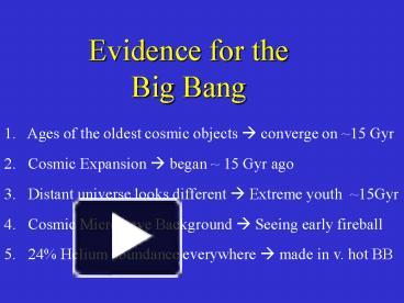 Evidence for the Big Bang presentation | free to view