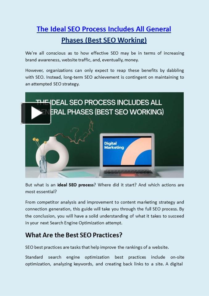 PPT – The Ideal SEO Process Includes All General Phases (Best SEO Working) PowerPoint ...
