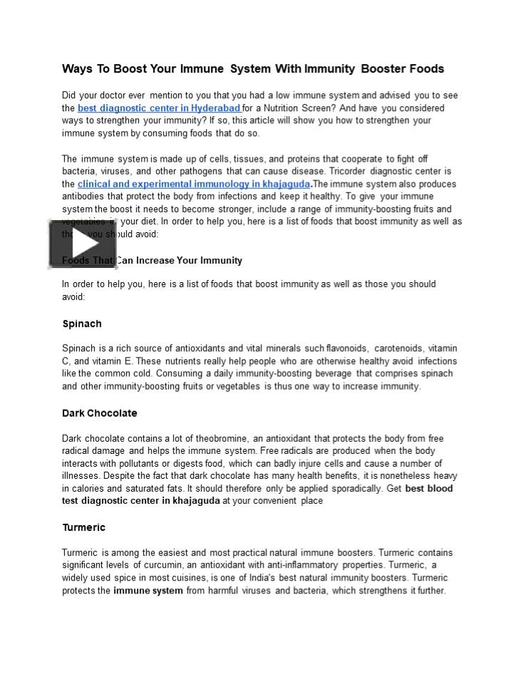 PPT – Ways To Boost Your Immune System With Immunity Booster Foods PowerPoint presentation ...