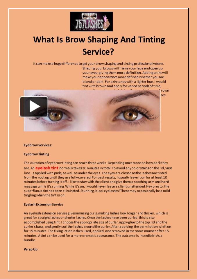 What Is Brow Shaping And Tinting Service? presentation | free to download