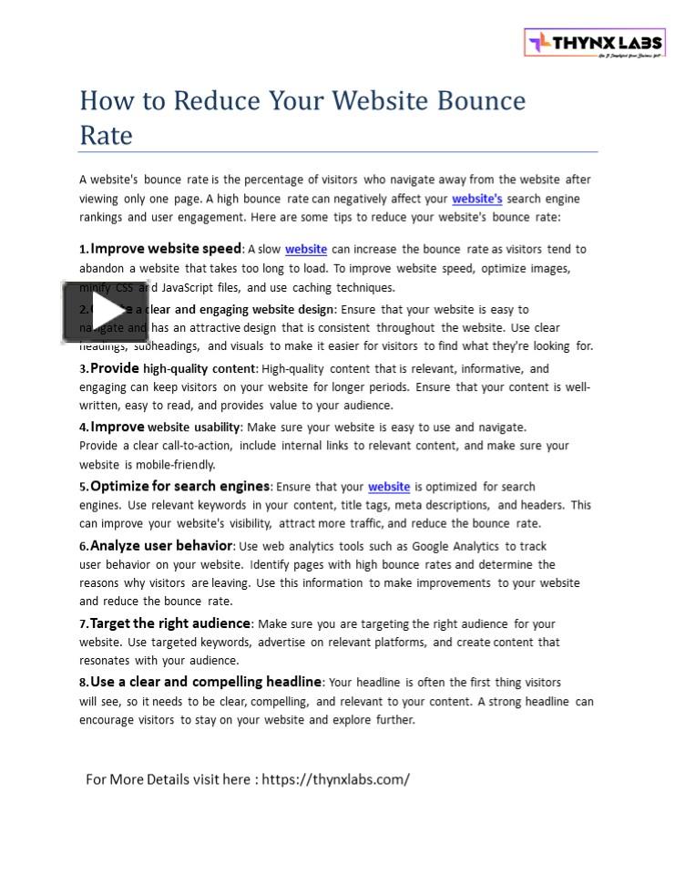 PPT – How to Reduce Your Website Bounce Rate PowerPoint presentation | free to download - id ...