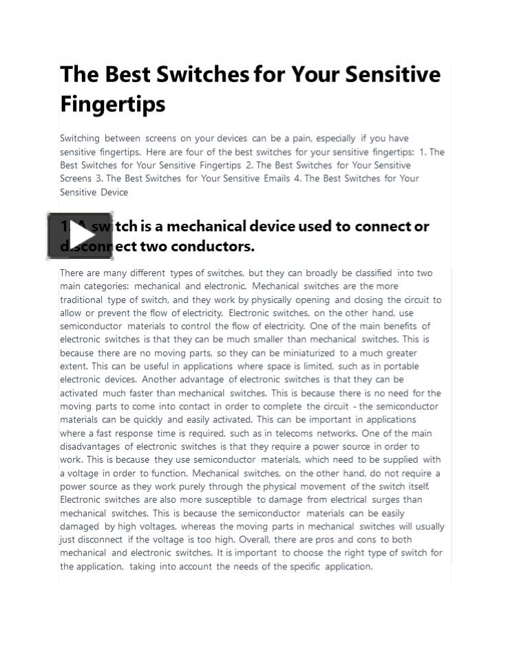 PPT – The Best Switches for Your Sensitive Fingertips PowerPoint presentation | free to download ...