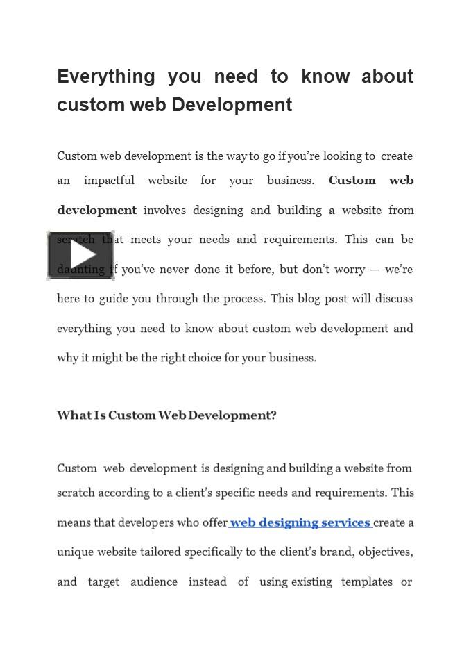 PPT – Learn everything you need to know about custom web development | Web Spider Infotech ...
