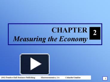 PPT – CHAPTER Measuring the Economy PowerPoint presentation | free to ...