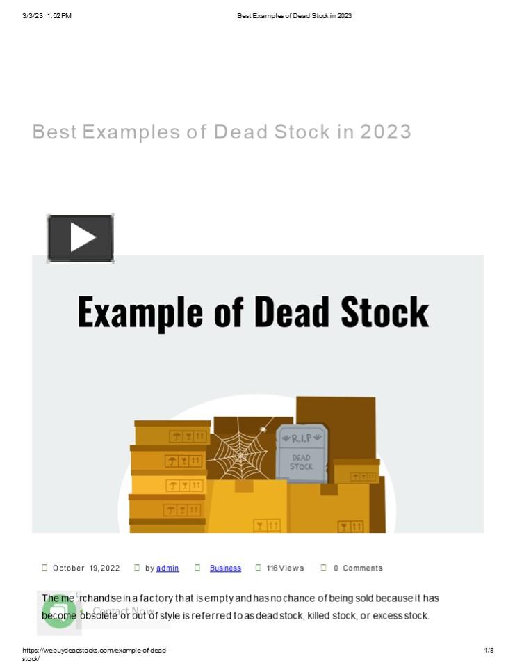 Best Examples of Dead Stock in 2023 presentation | free to download