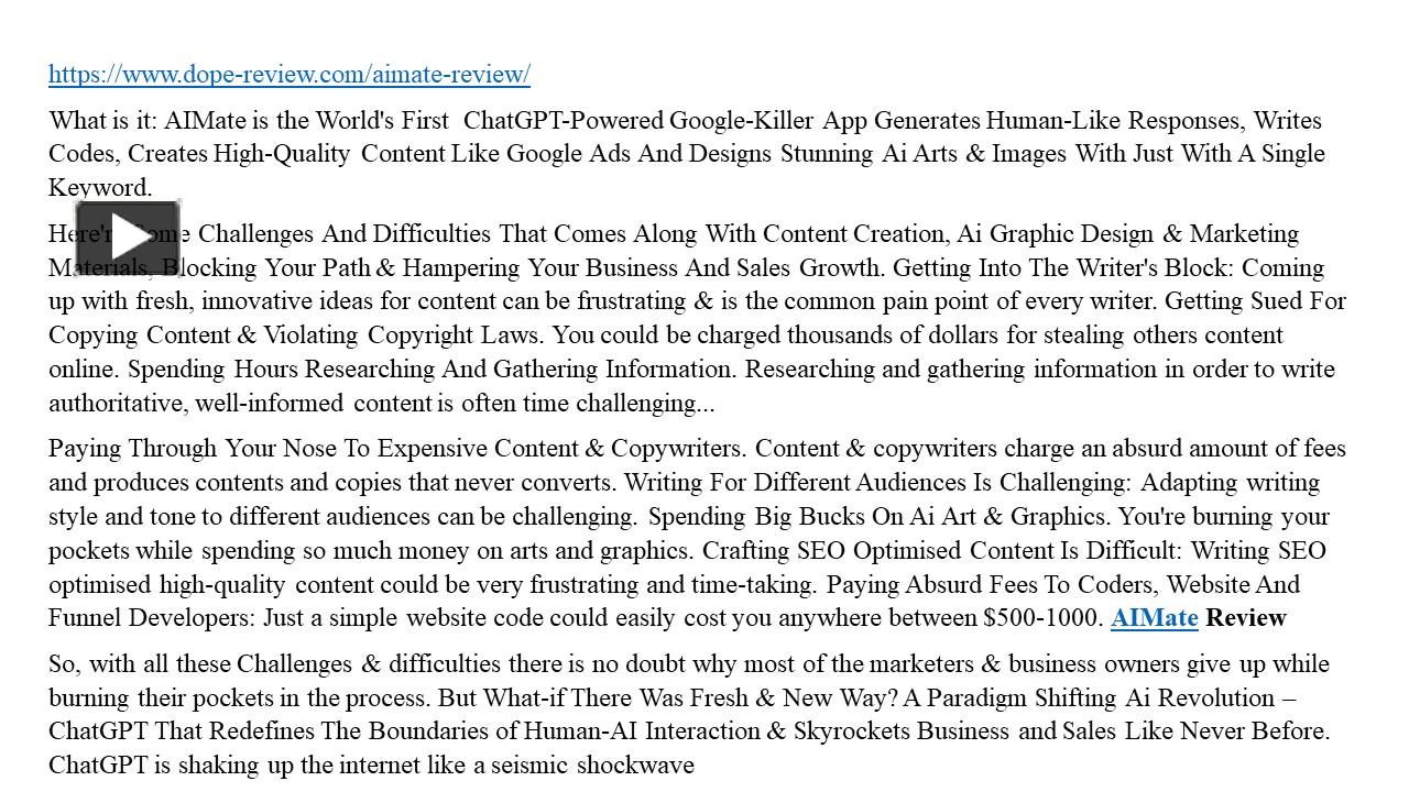 AIMAte Review presentation | free to download