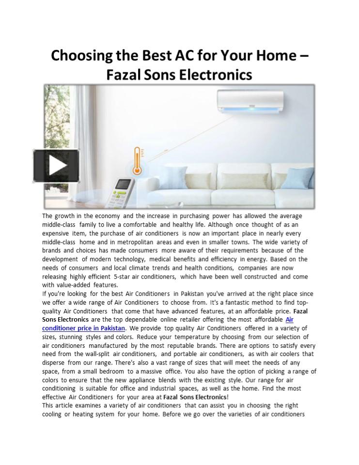 PPT – Choosing the Best AC for Your Home – Fazal Sons Electronics__ PowerPoint presentation ...