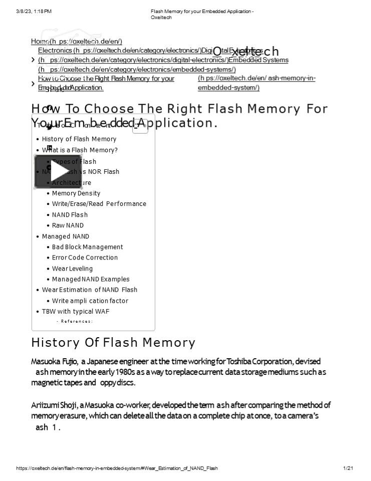 PPT – How To Choose The Right Flash Memory For Your Embedded Application. PowerPoint ...