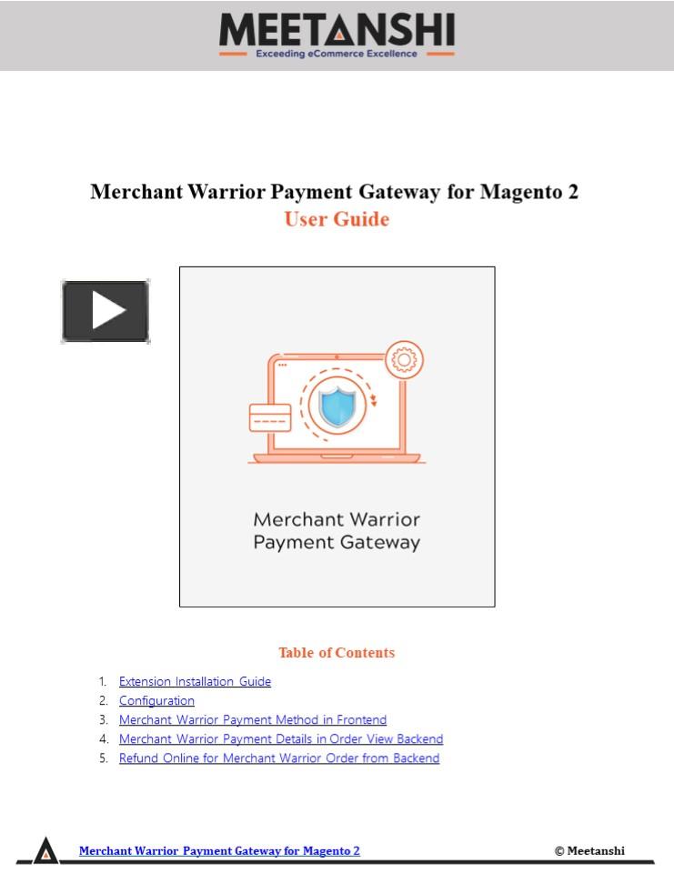 Magento 2 Merchant Warrior Payment Gateway presentation | free to download