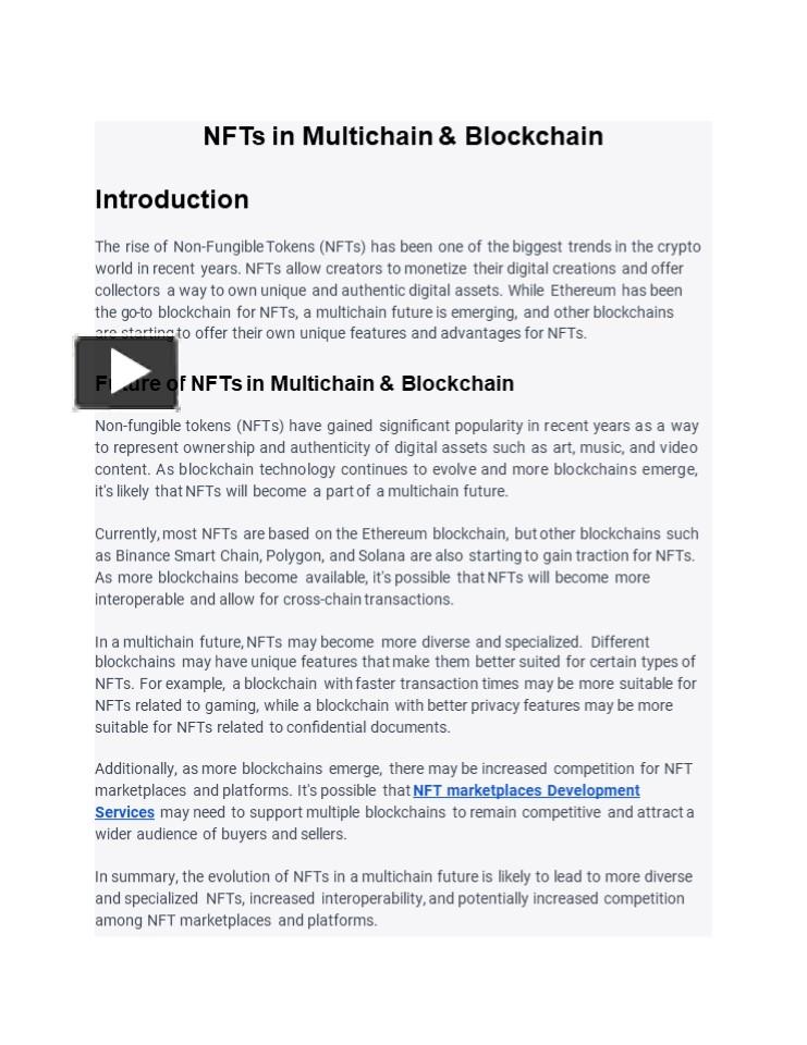 PPT – NFT Development in Blockchain & Multichain PowerPoint presentation | free to download - id ...