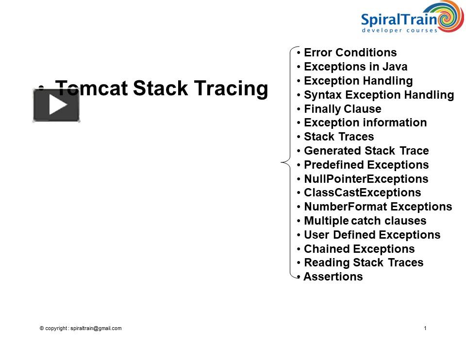 Cursus Tomcat Stack tracing presentation | free to download