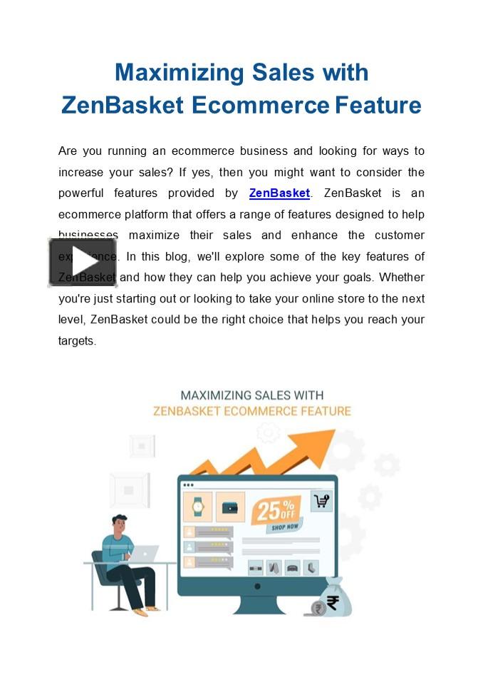 Maximizing Sales with Zenbasket Ecommerce Feature presentation | free to download