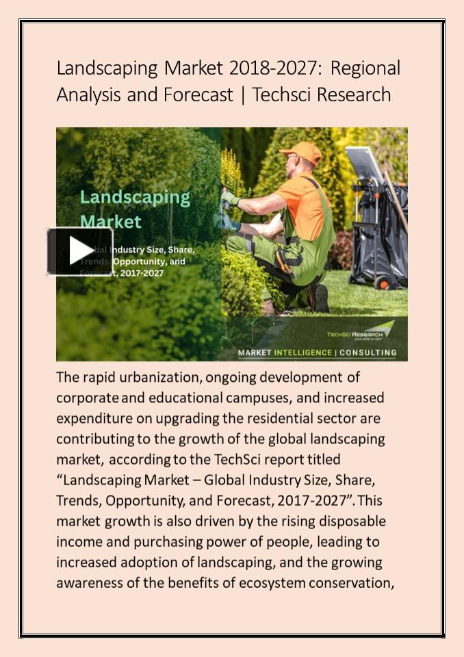 Landscaping Market Forecast 2027: Projected Growth and Opportunities | Techsci Research ...