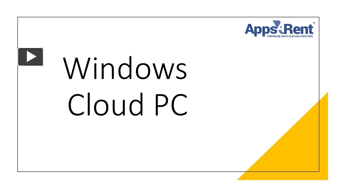 Windows Cloud PC presentation | free to download