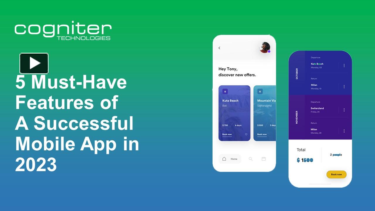 5 Must-Have Features Of A Successful Mobile App in 2023 presentation | free to download