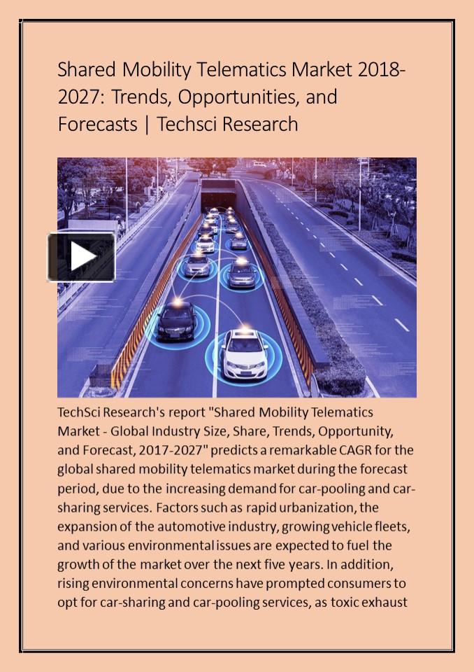 Shared Mobility Telematics Market: Exploring Opportunities with Market Size and Growth ...