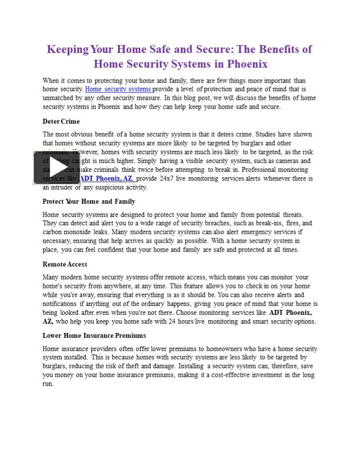 Keeping Your Home Safe and Secure: The Benefits of Home Security ...
