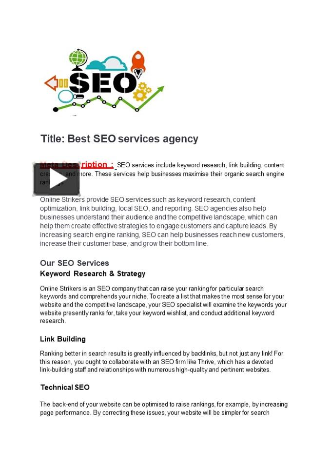 seo services presentation | free to download