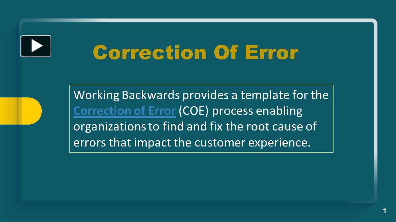 Correction Of Error presentation | free to download