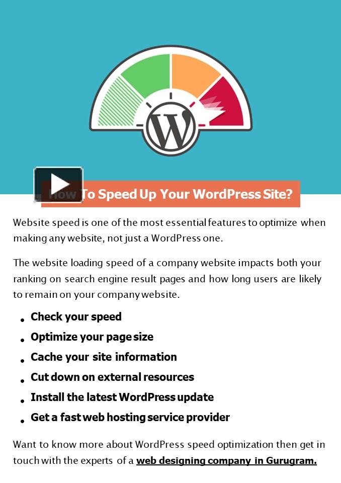 How To Speed Up Your WordPress Site? presentation | free to download