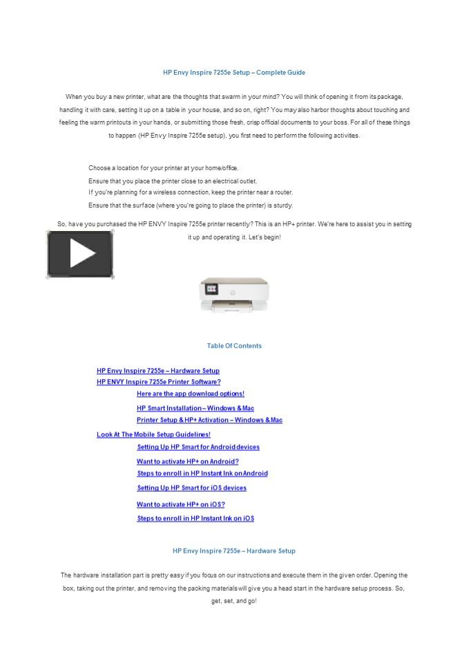 PPT – HP Envy Inspire 7255e Setup – Complete Guide PowerPoint presentation | free to download ...