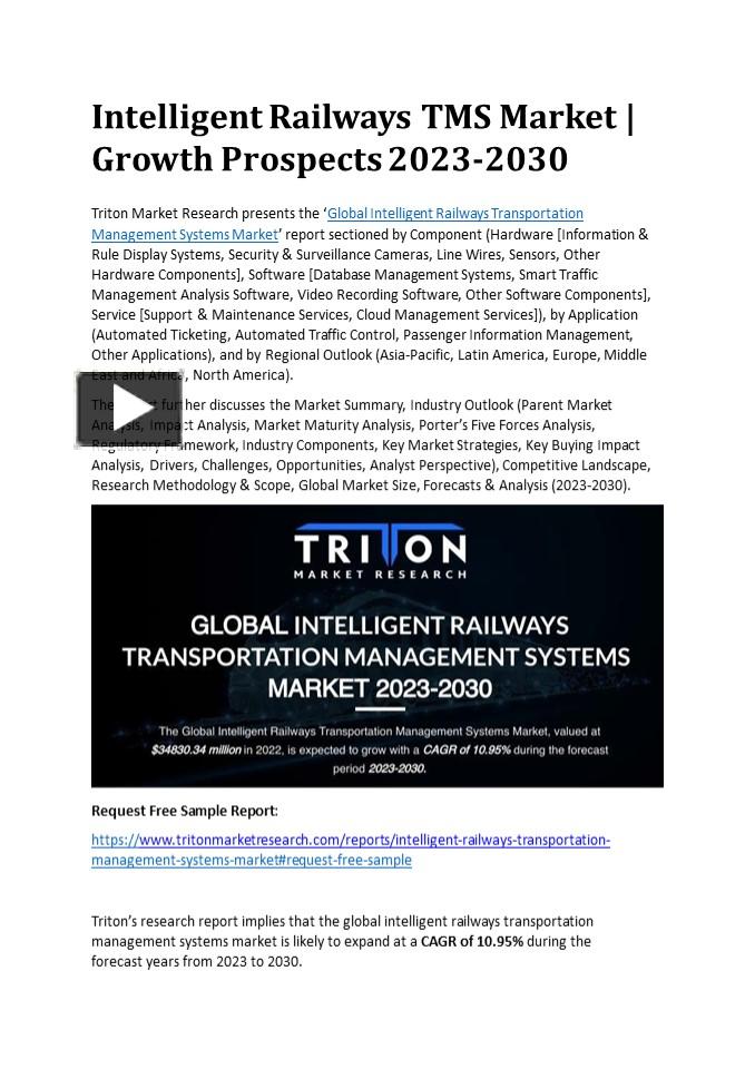 PPT – Intelligent Railways TMS Market | Growth Prospects 2023-2030 PowerPoint presentation ...