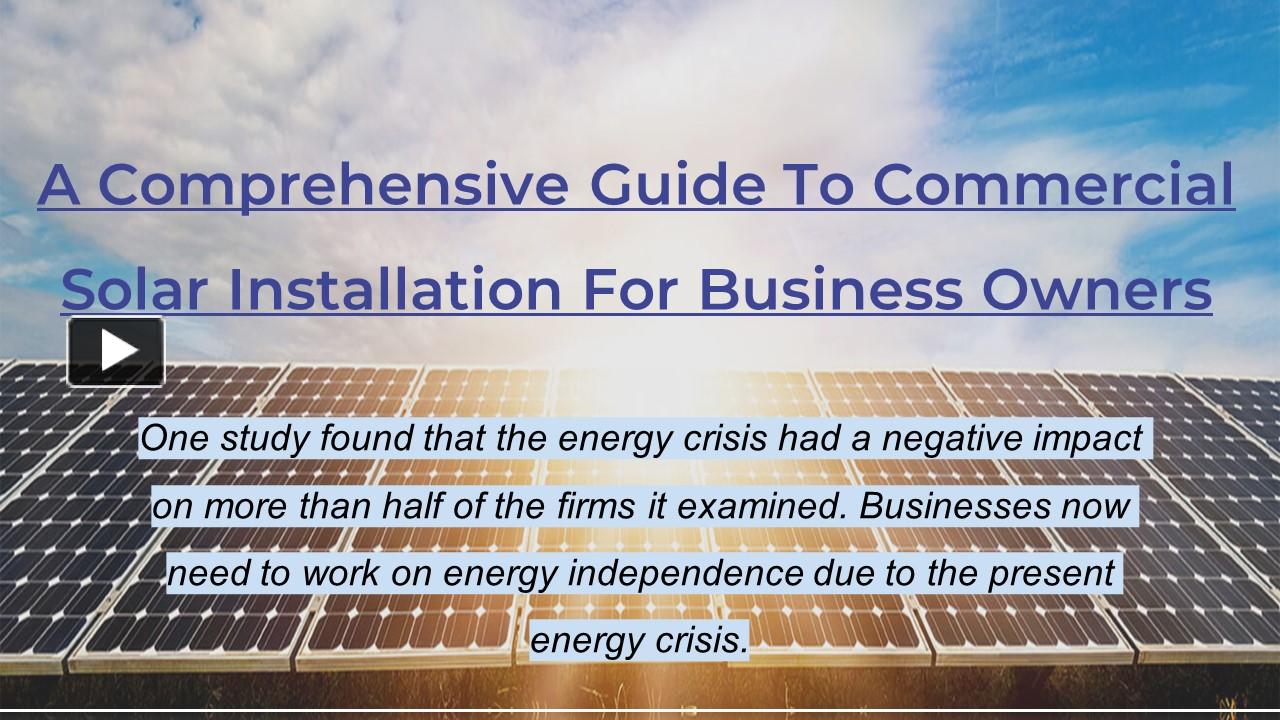 PPT – A Comprehensive Guide To Commercial Solar Installation For Business Owners PowerPoint ...