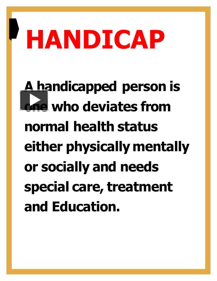 presentation on handicap pptx presentation | free to download