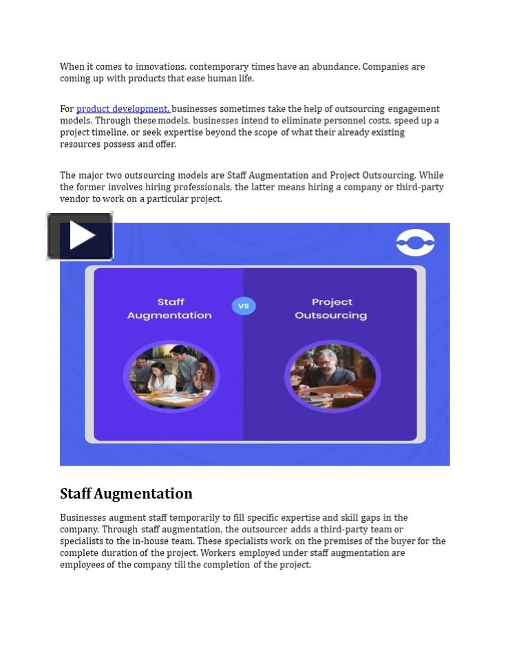 What Is The Difference Between Staff Augmentation And Project Outsourcing? presentation | free ...