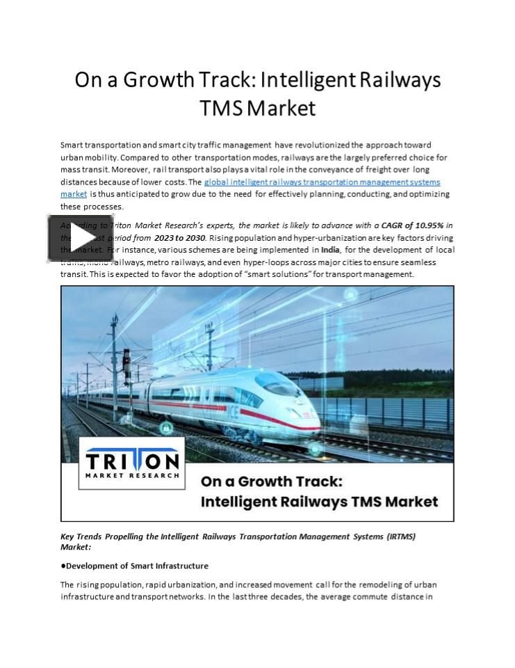 PPT – On a Growth Track: Intelligent Railways TMS Market PowerPoint presentation | free to ...