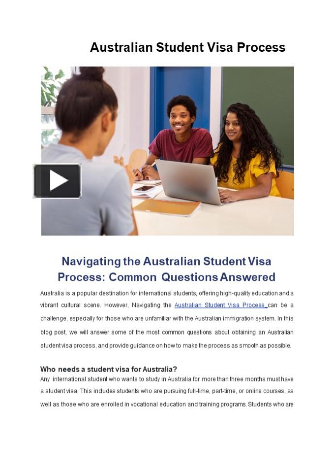 Australian Student Visa Process presentation | free to download