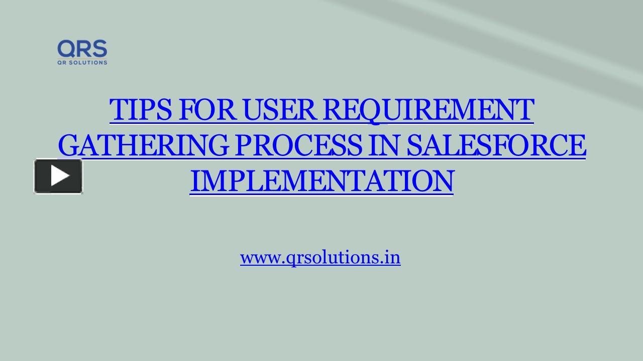 PPT – Tips for User Requirement Gathering Process in Salesforce Implementation PowerPoint ...