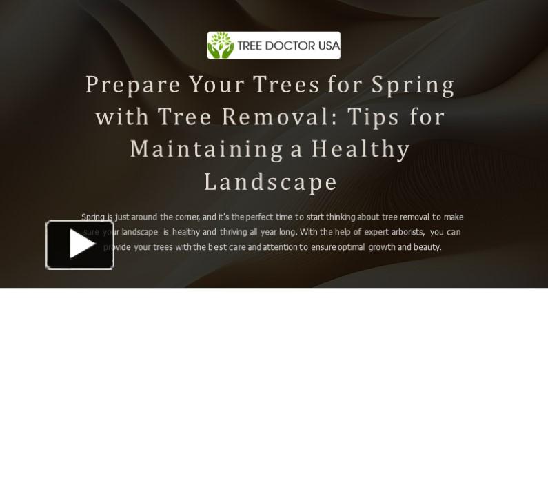 Prepare Your Trees for Spring with Tree Removal: Tips for Maintaining a Healthy Landscape ...