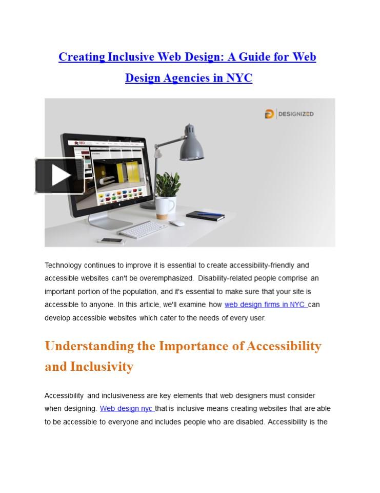 Creating Inclusive Web Design: A Guide for Web Design Agencies in NYC presentation | free to ...