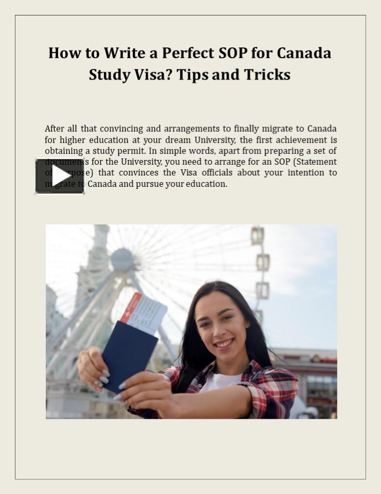 How To Write A Perfect SOP For Canada Study Visa? Tips and Tricks (1 ...