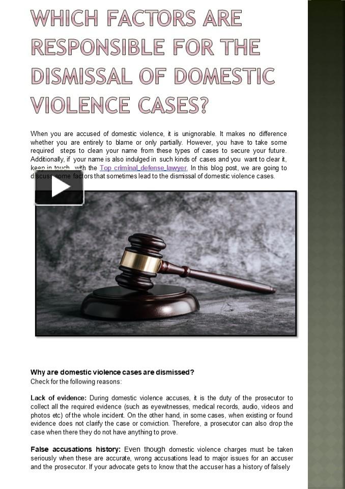 PPT – Which factors are responsible for the dismissal of domestic violence cases PowerPoint ...