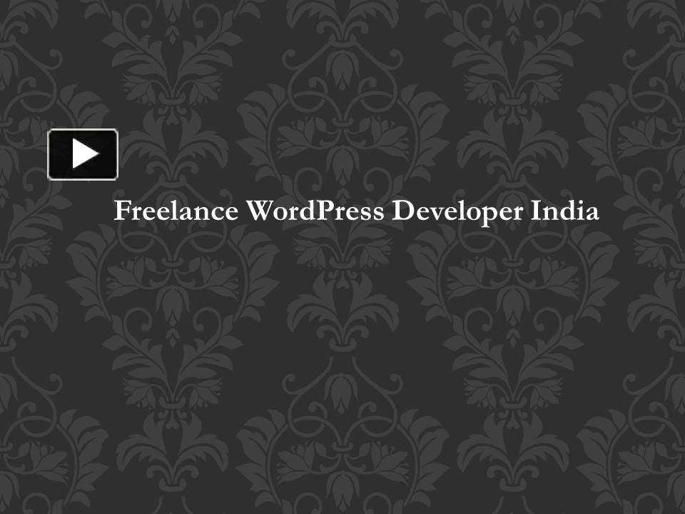 Freelance WordPress Developer India presentation | free to download