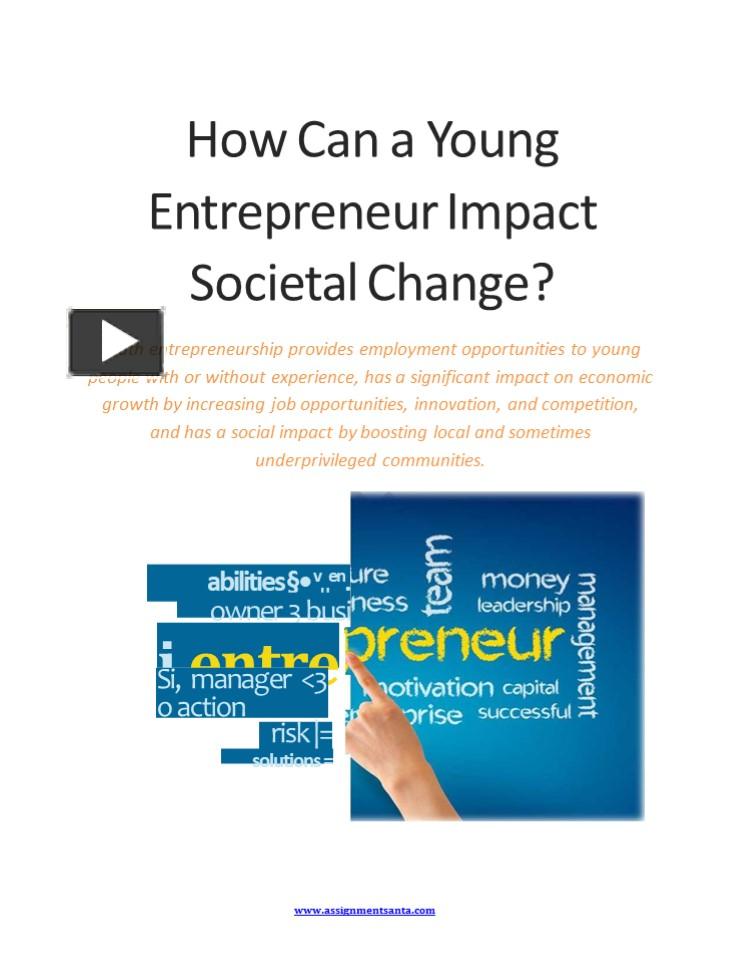PPT – How Can a Young Entrepreneur Impact Societal Change? PowerPoint ...