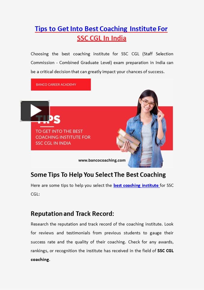 PPT – Tips To Get Into The Best Coaching Institute For SSC CGL In India PowerPoint presentation ...