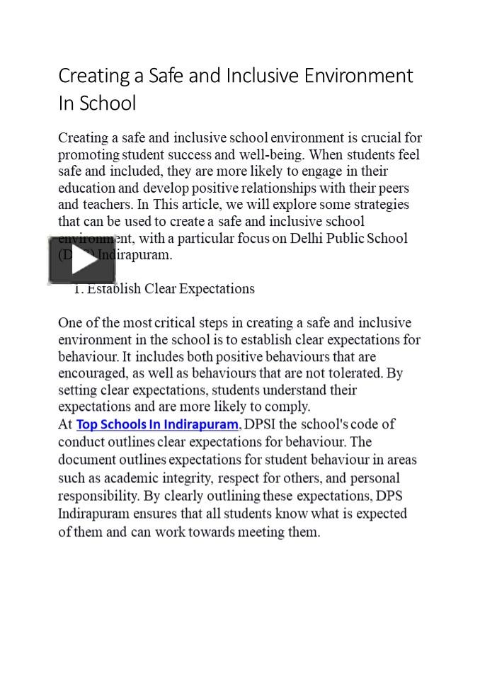 Creating a Safe and Inclusive Environment In School presentation | free ...