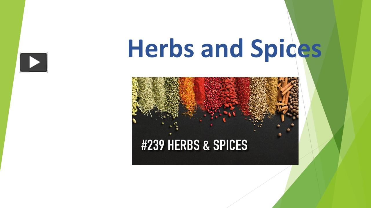 PPT – Herbs and Spices PowerPoint presentation | free to download - id ...
