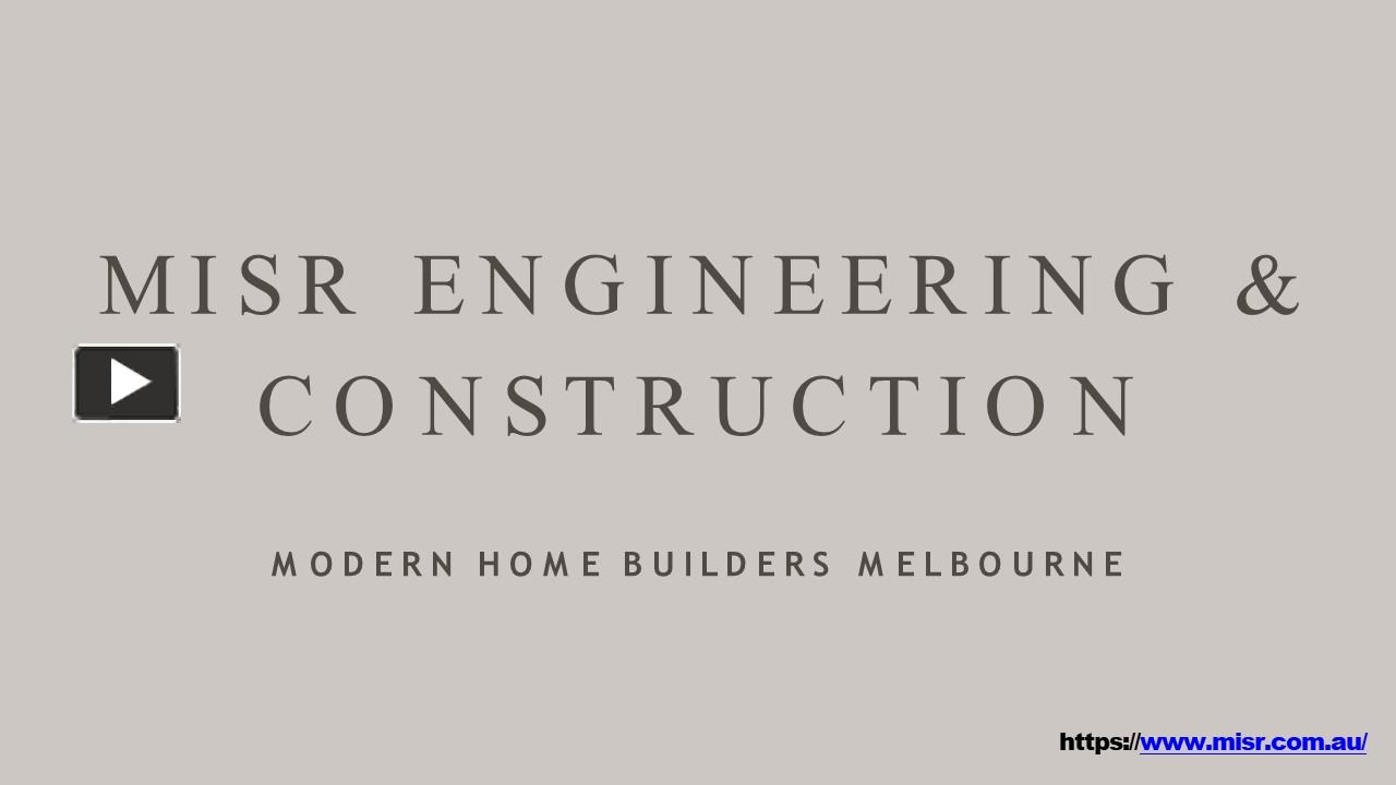 Commercial Builder Melbourne | MISR Engineering & Construction presentation | free to download