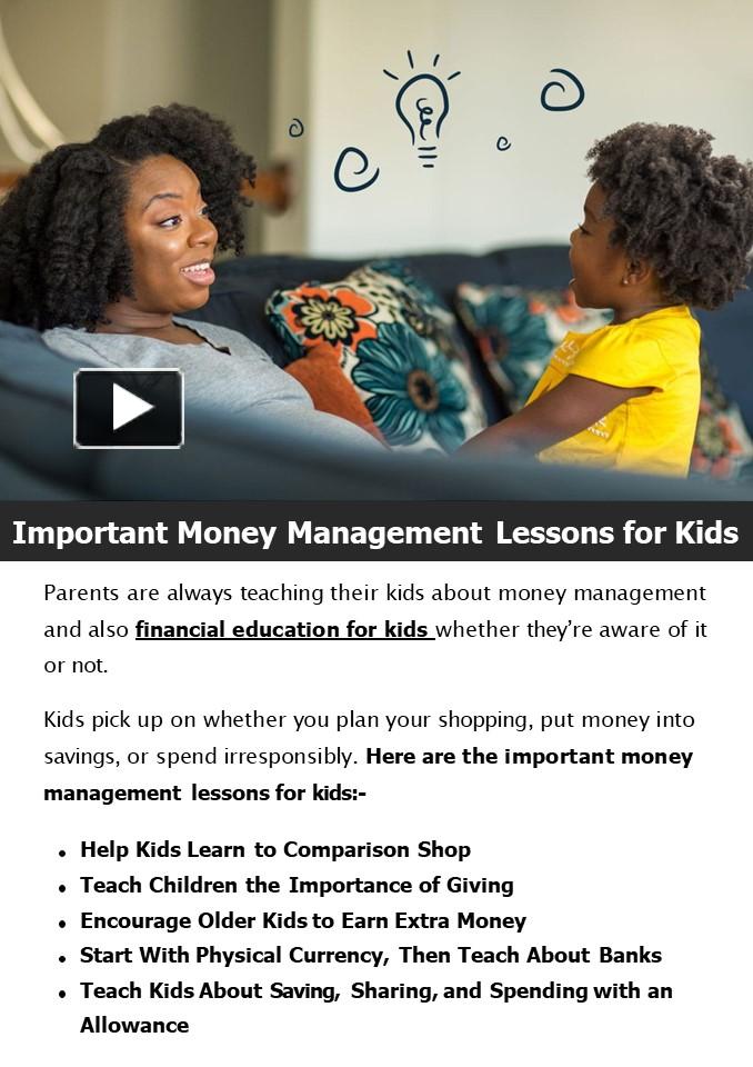 PPT – Important Money Management Lessons for Kids (1) PowerPoint ...