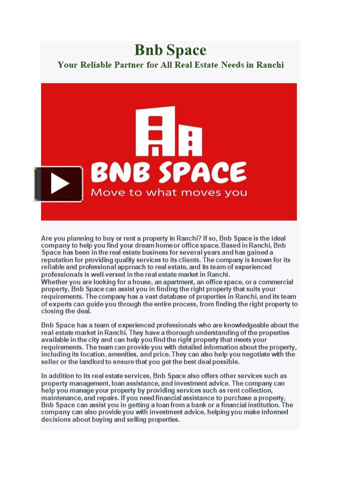 PPT – BNB SPACE (1) PowerPoint presentation | free to download - id: 96b60d-MjE1Y