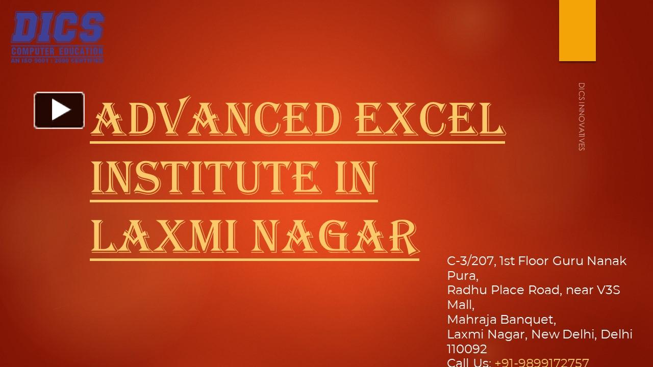 PPT – LEARN ADVANCED EXCEL COURSE IN LAXMI NAGAR PowerPoint presentation | free to download - id ...