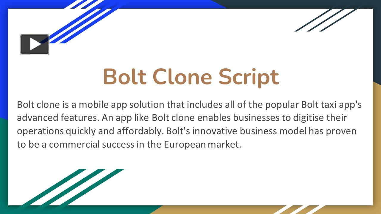 Bolt Clone Script presentation | free to download