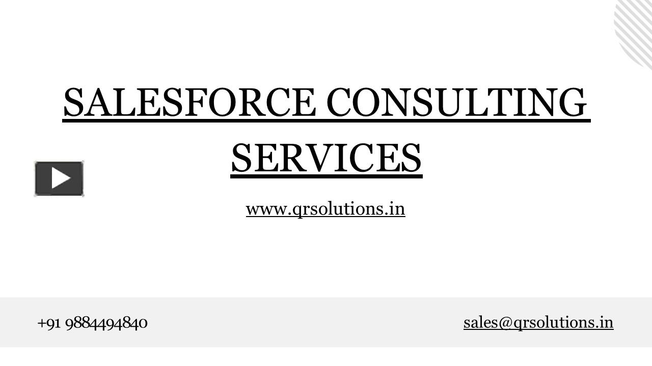 Salesforce Consultancy Crm Consultant Qr Solutions Pvt Ltd Presentation Free To Download