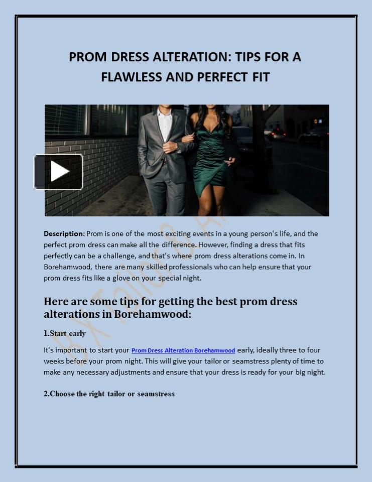 PPT – PROM DRESS ALTERATION TIPS FOR A FLAWLESS AND PERFECT FIT PowerPoint presentation | free ...