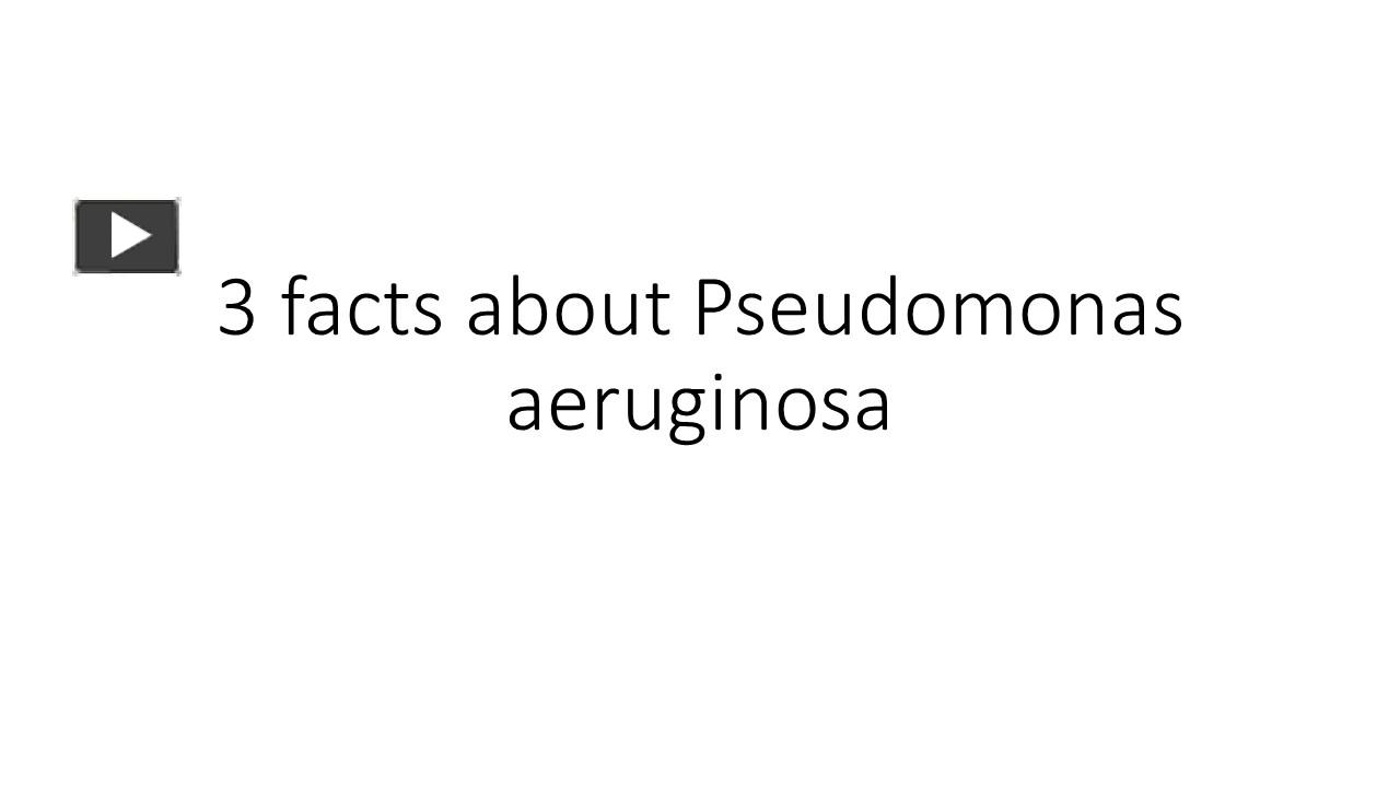 3 facts about Pseudomonas aeruginosa presentation | free to download